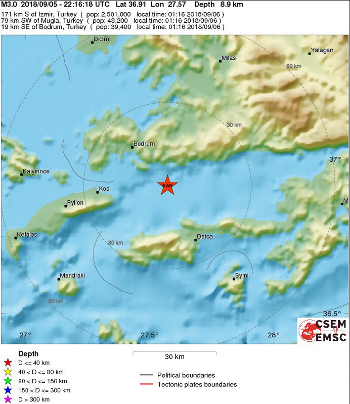 Νέα σεισμική δόνηση 3 Ρίχτερ κοντά στην Κω (Δείτε πως την κατέγραψε ο ...