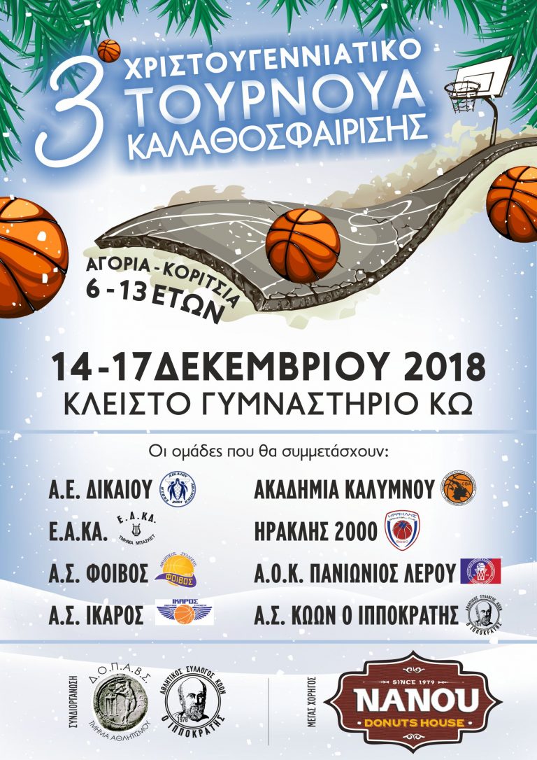 3ο ΧΡΙΣΤΟΥΓΕΝΝΙΑΤΙΚΟ ΑΝΑΠΤΥΞΙΑΚΟ ΤΟΥΡΝΟΥΑ ΚΑΛΑΘΟΣΦΑΙΡΙΣΗΣ (ΠΡΟΓΡΑΜΜΑ ...